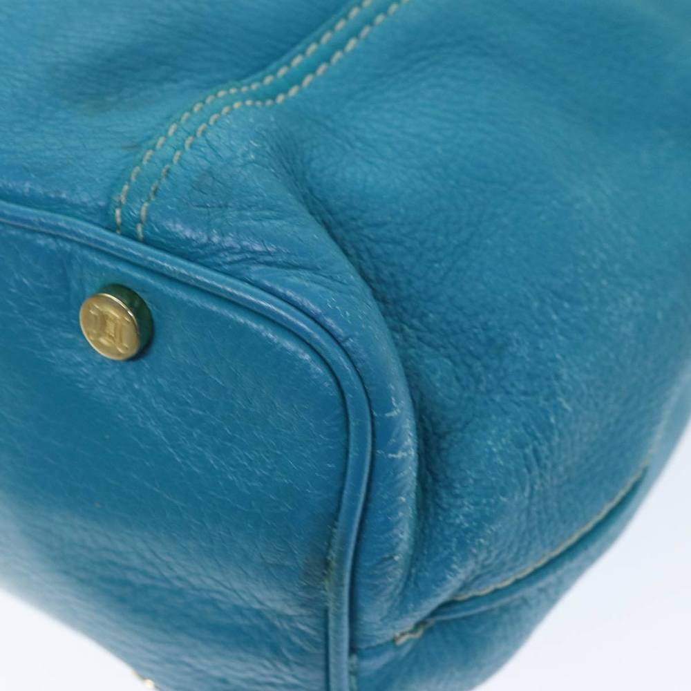 Celine | Bags | Celine Tote Bag Leather Turquoise Blue Auth 74223 ...